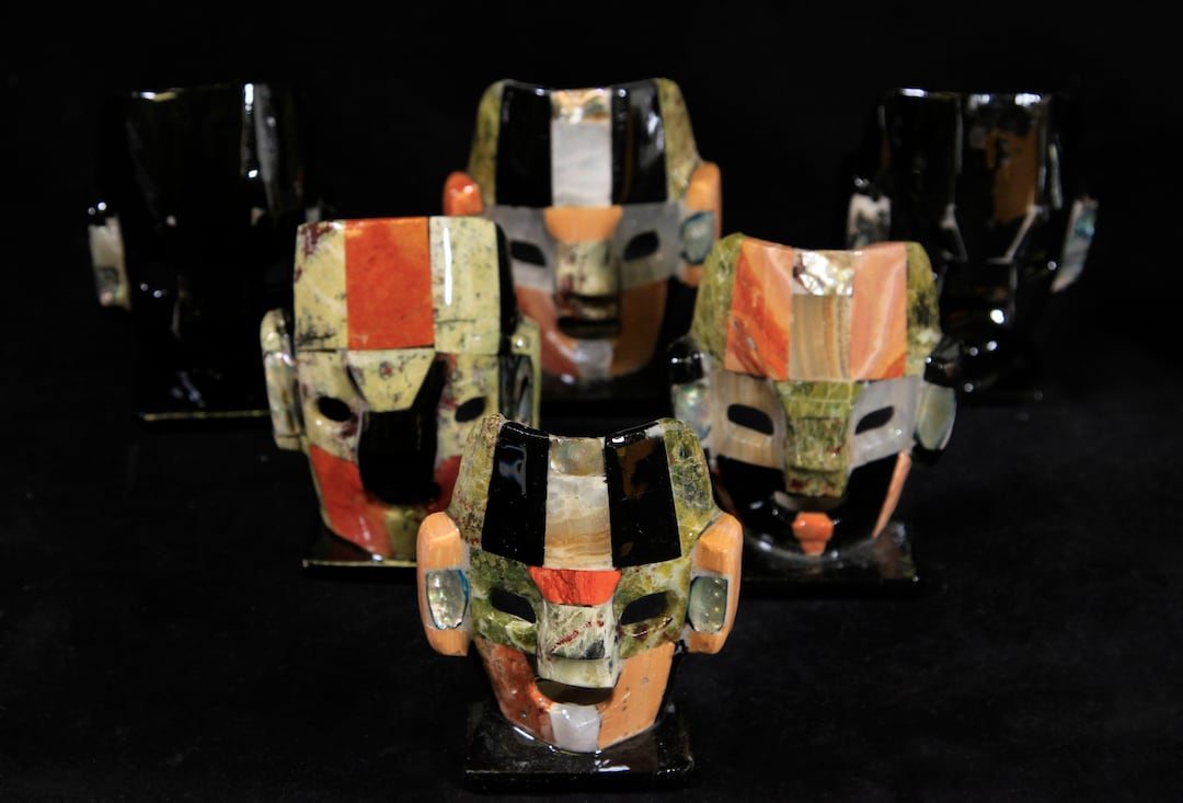 Assorted Mayan/aztec Decorative Inlay Mask (one Mask) - Etsy