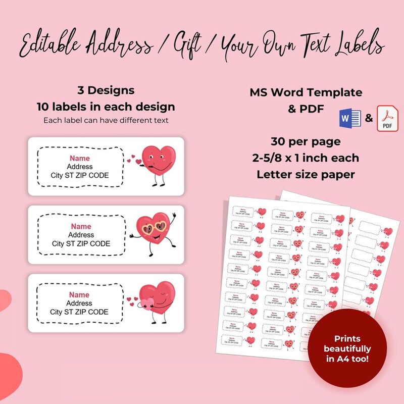 Avery 5160 Template - Etsy