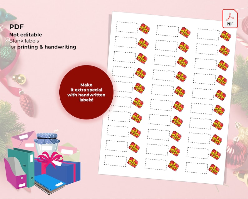 Editable Printable Christmas Gift Labels. 30/page. MS Word Template and ...