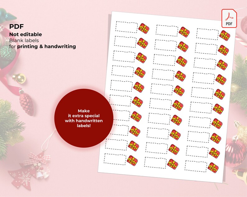 Editable Printable Christmas Gift Labels. 30/page. MS Word Template and ...