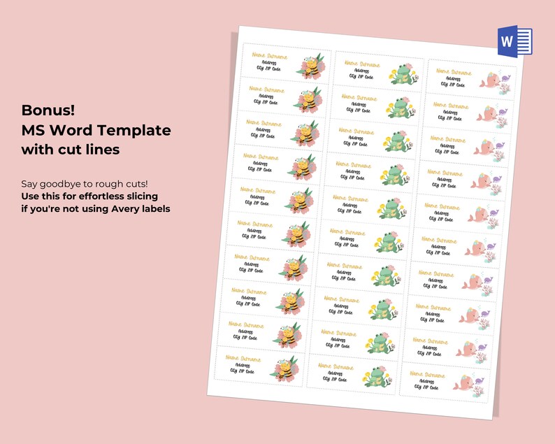 Printable Cute Animals Address Labels Return Stickers Gift - Etsy