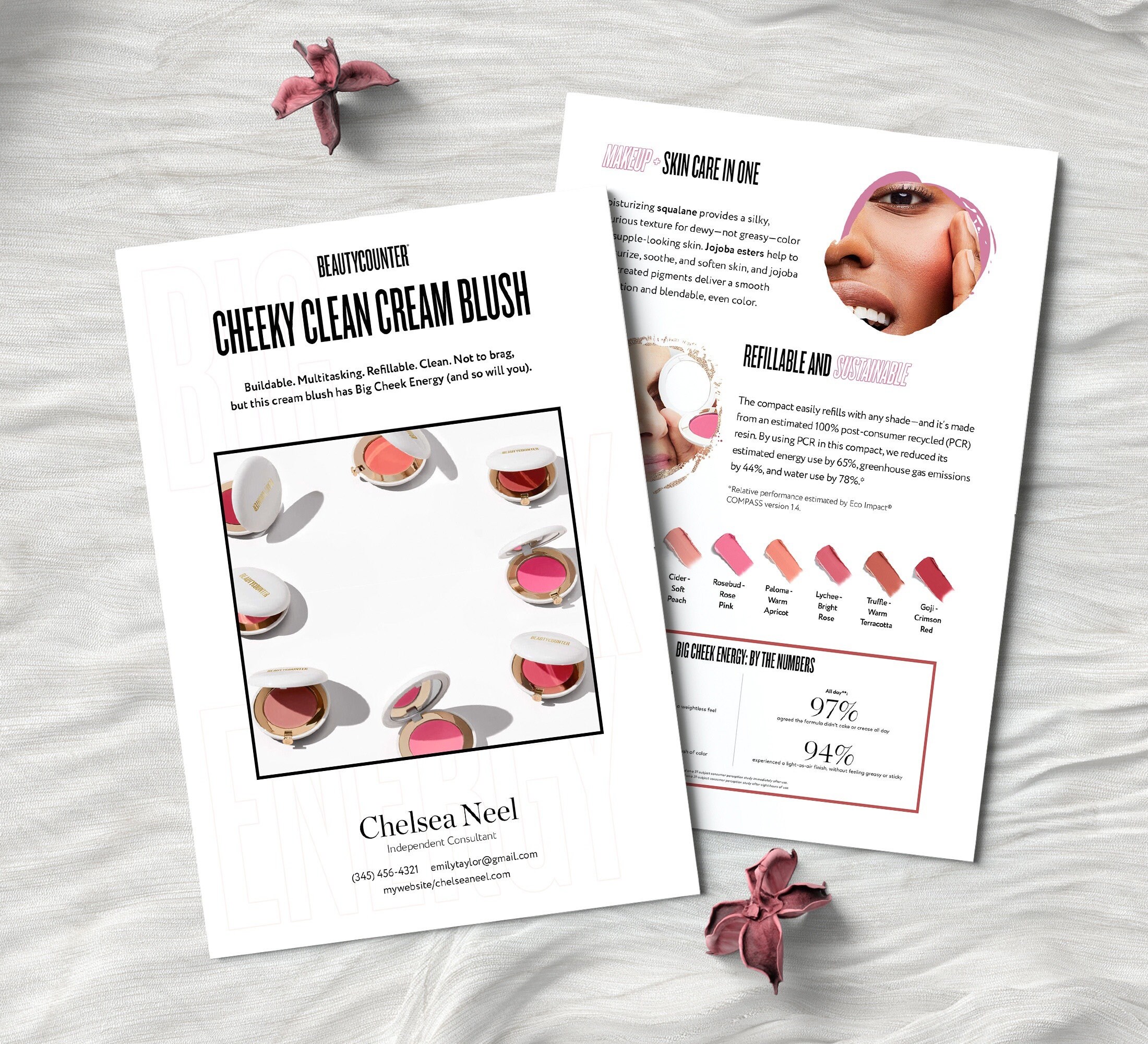 Wall Hangings Beautycounter Cheeky Clean Blush Personalized Tip Card ...