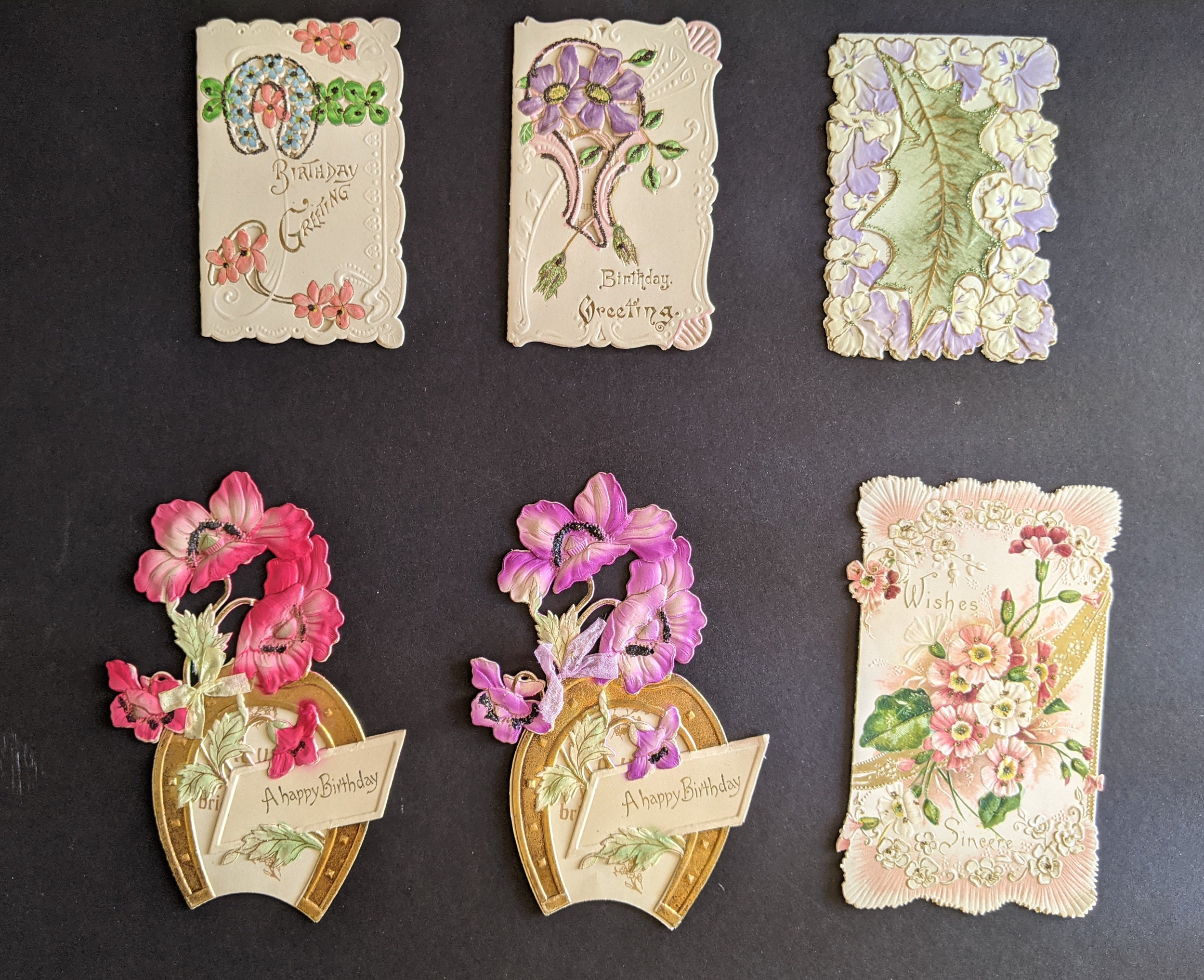 Collection of 6 Antique Birthday Cards From the Victorian Era - Etsy