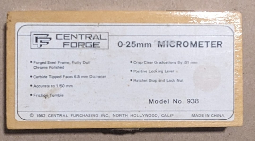 Central Forge 0.25mm Micrometer - Vintage 1982 - Etsy