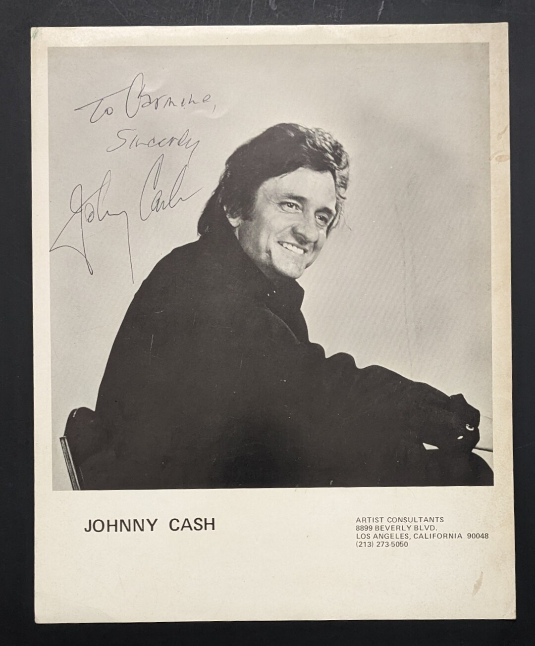 Personalized Johnny Cash Autographed Publicity Photo 1980s - Etsy