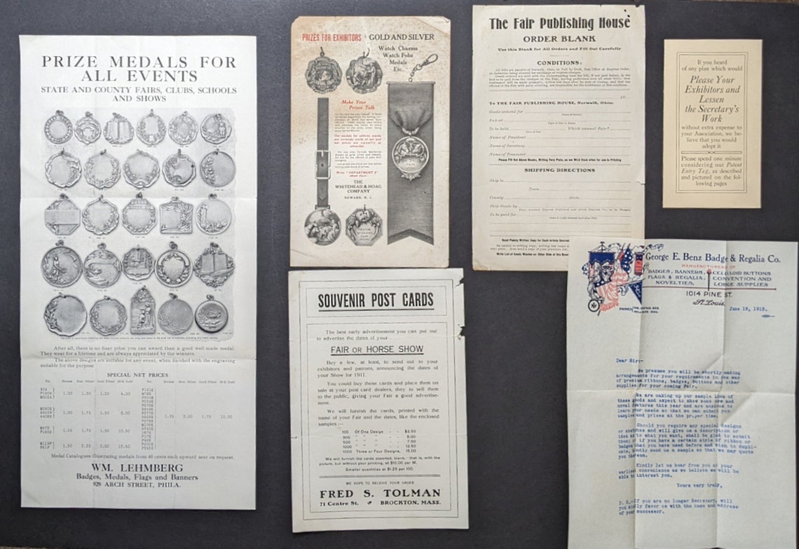Early 1900s County Fair Ephemera: Tickets, Badges, Order Forms - Etsy