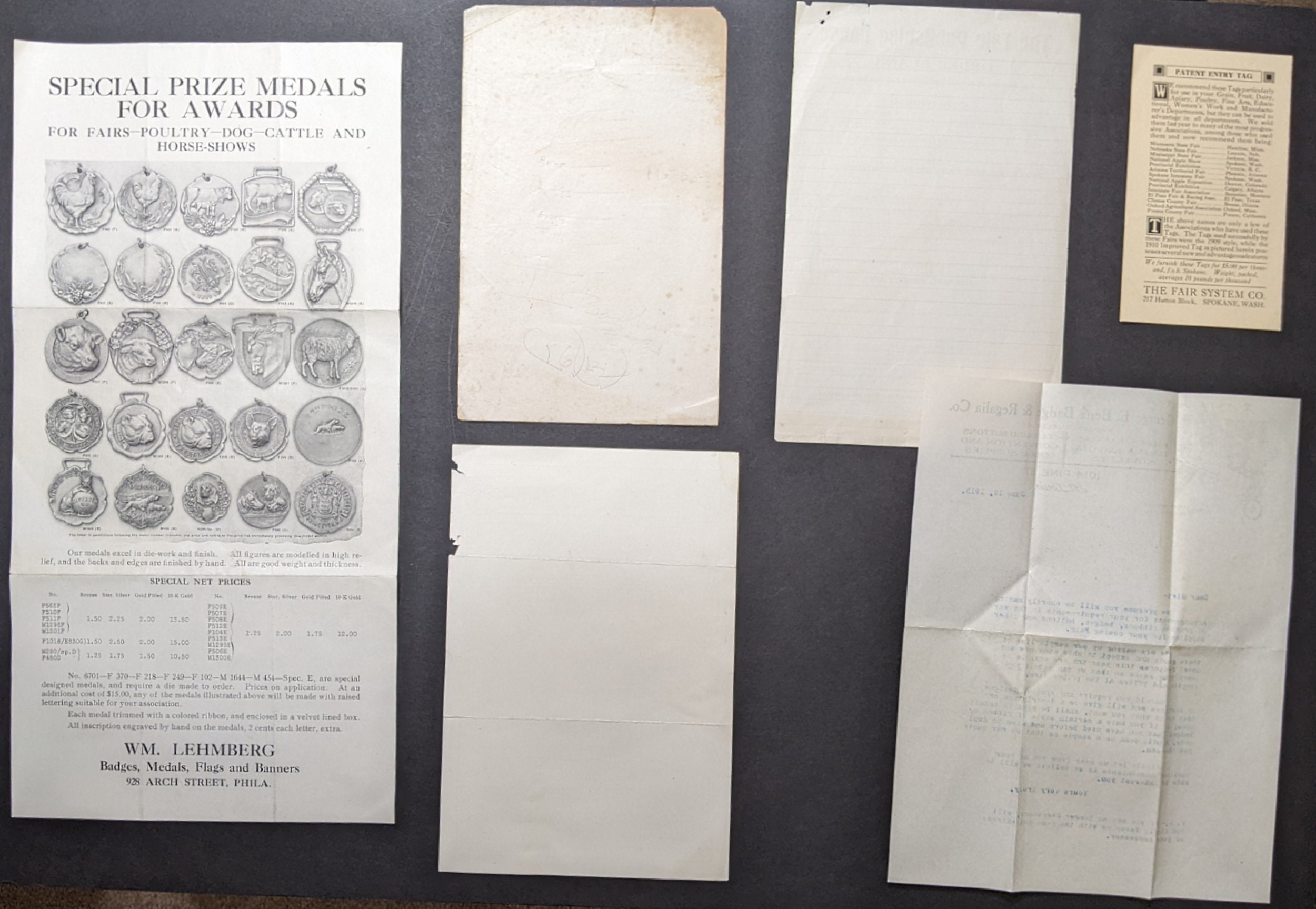 A Collection of Early 1900s Ephemera Samples Order Forms, Letters, Tags ...