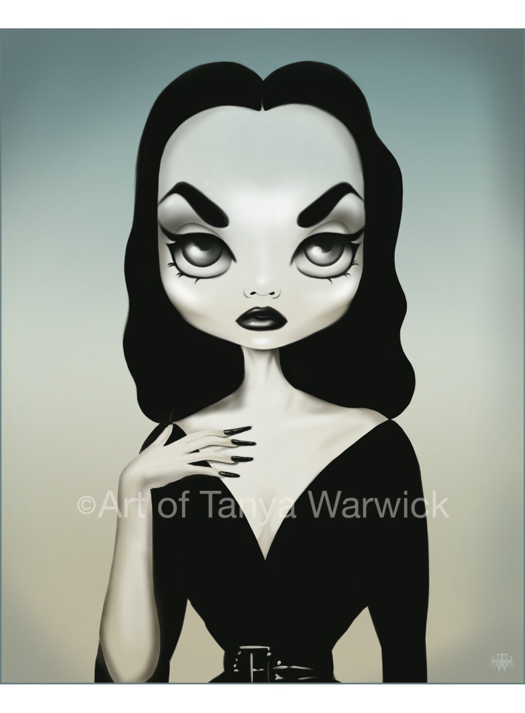Vampira Gothic Decor Art Print - Etsy