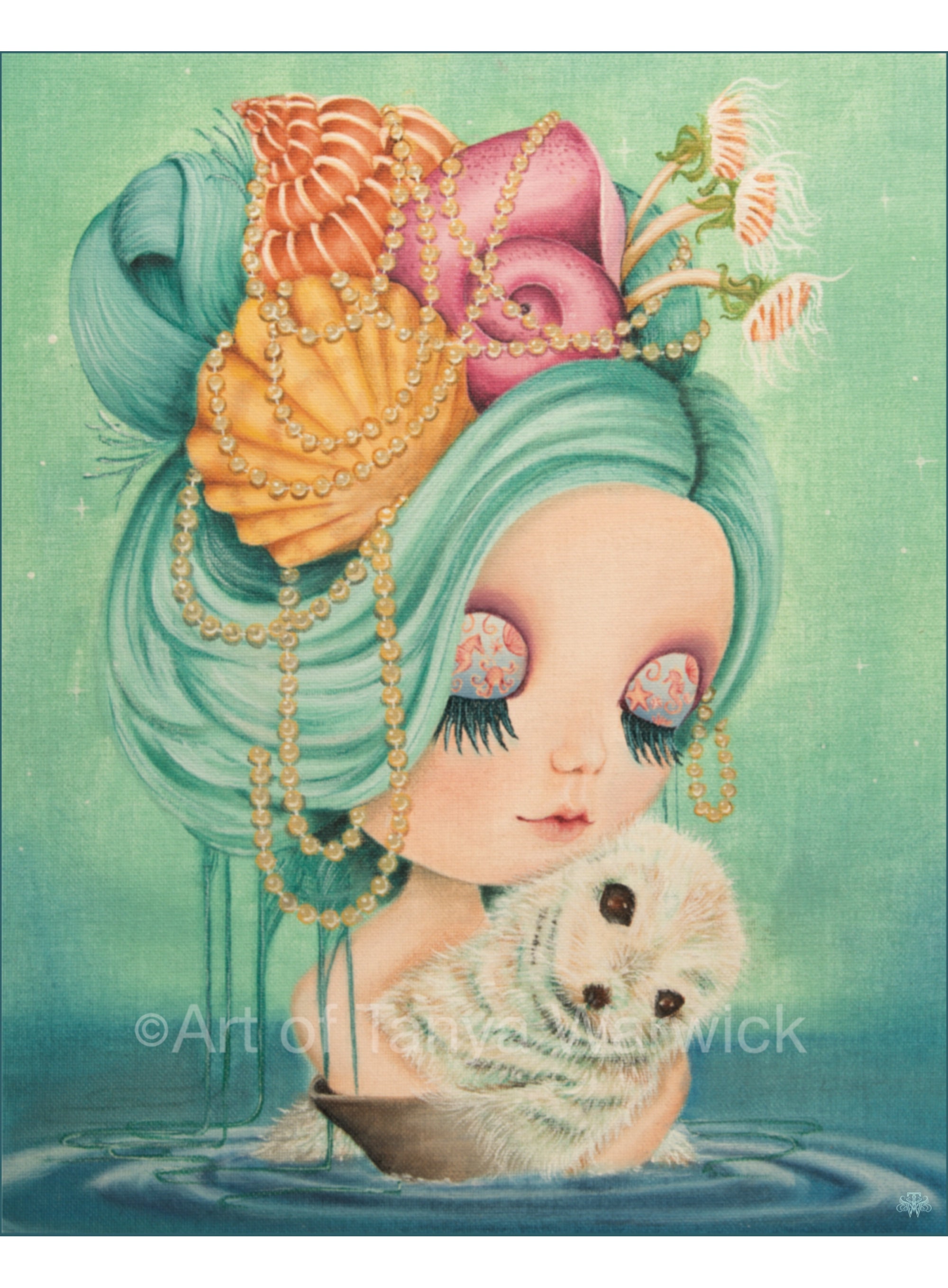 Nixie the Water Nymph Mermaid Wall Decor Gift Big Eyes Art - Etsy