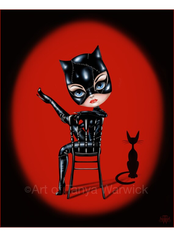 Tim Burton Fan Art Meow Catwoman Inspired Wall Decor | Etsy
