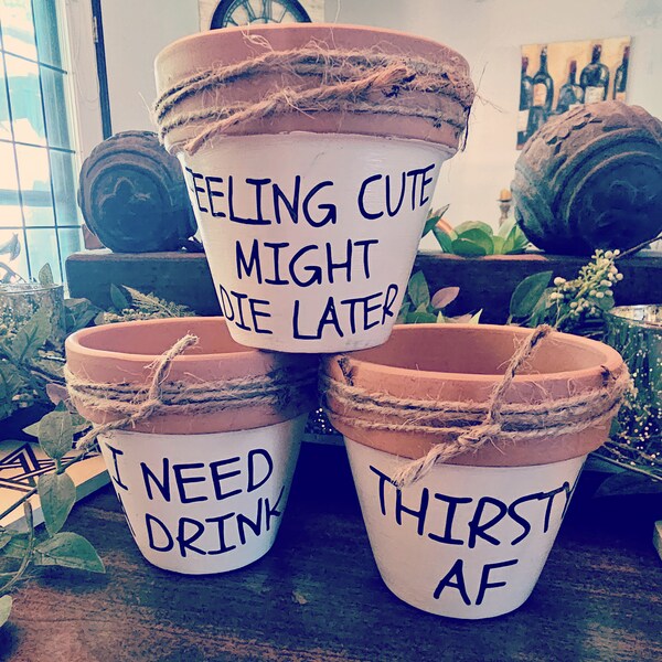 Feeling Cute Might Die Later Plant Pot - Etsy