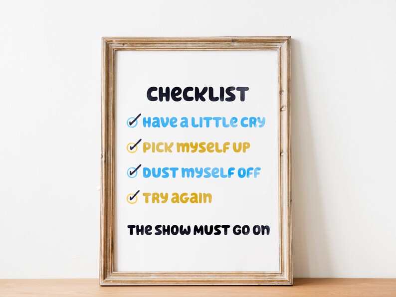 Bluey Checklist Digital Print Bluey Quote Print Kids Room Decor ...