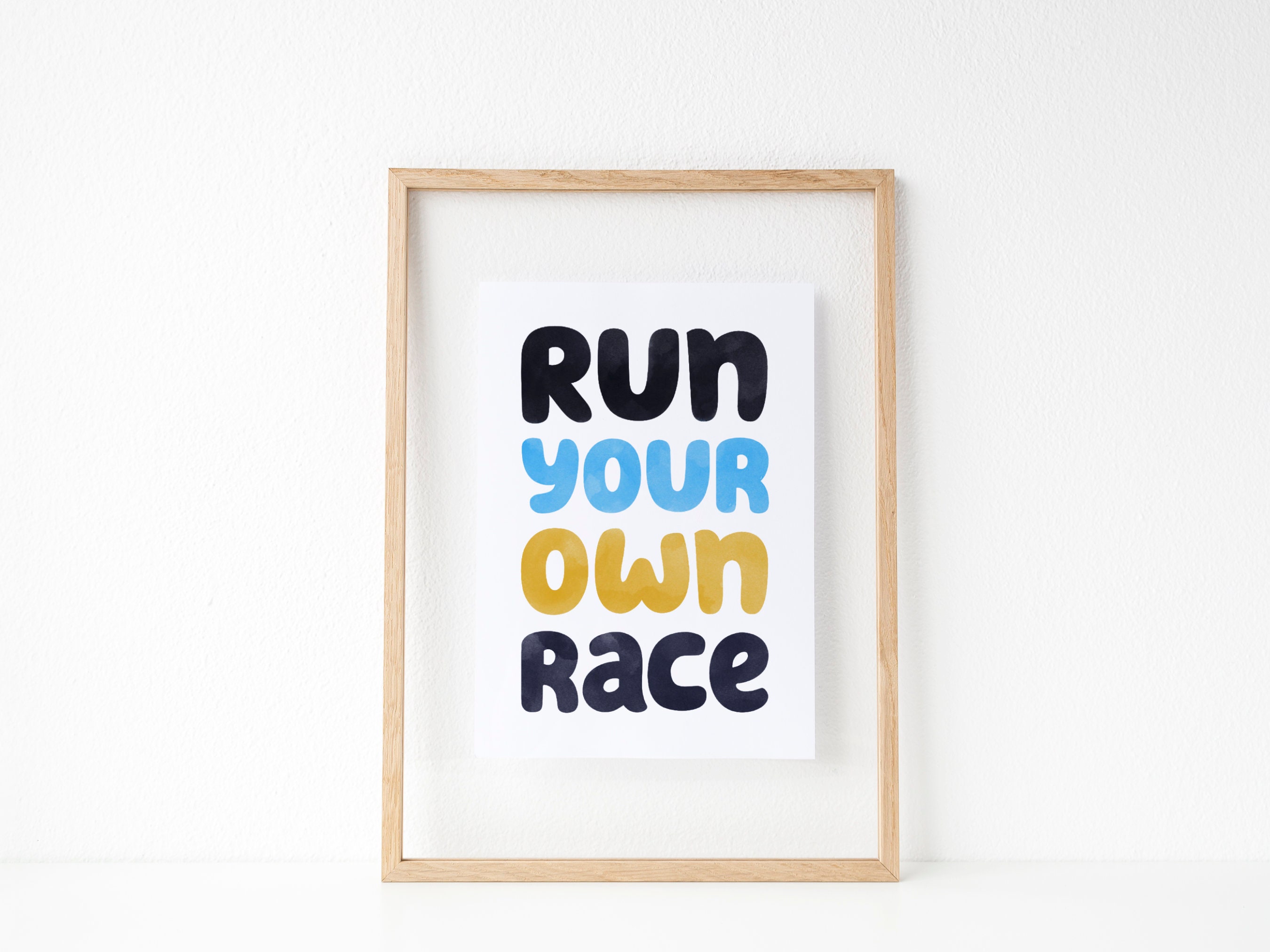 Run Your Own Race Bluey Quote Print Printable Wall Art Kids Room Decor ...