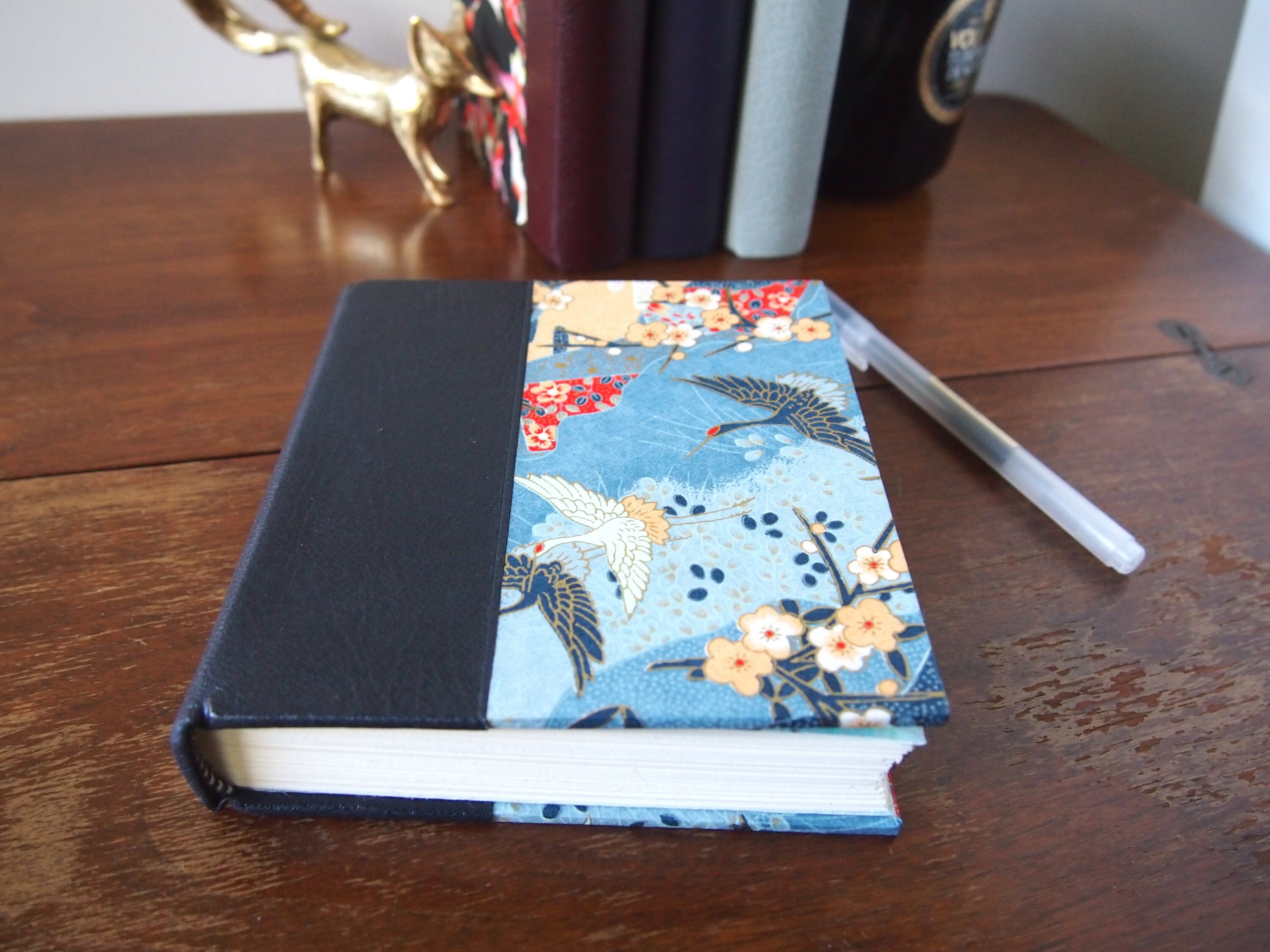 Hand Bound Notebook - Leather & Japanese Decorative Paper - Etsy