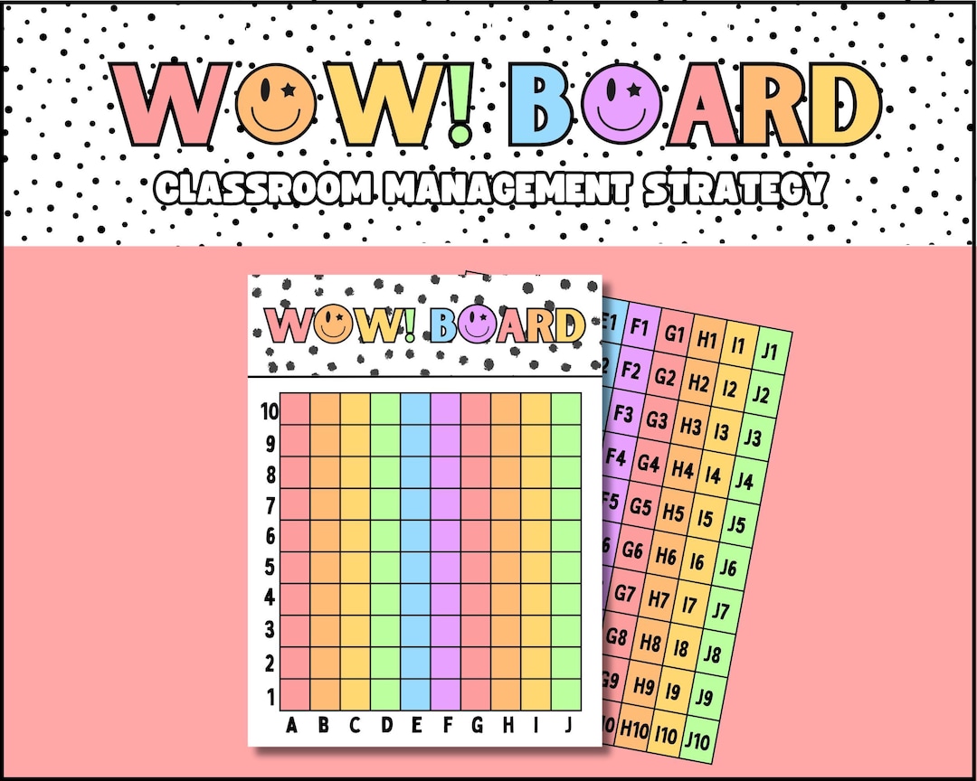 Printable Wow Board Classroom Management Poster | 16x20 - Etsy