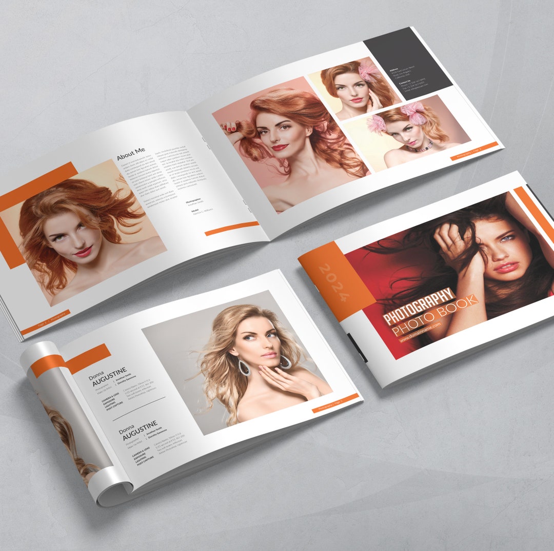 Orange - Photo Album Template Canva Book Template, Romantic Storyboard ...