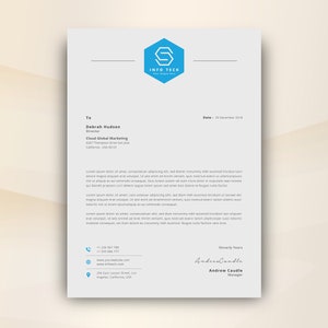 Business Letterhead Template Canva Editable, Custom Company Letterhead ...