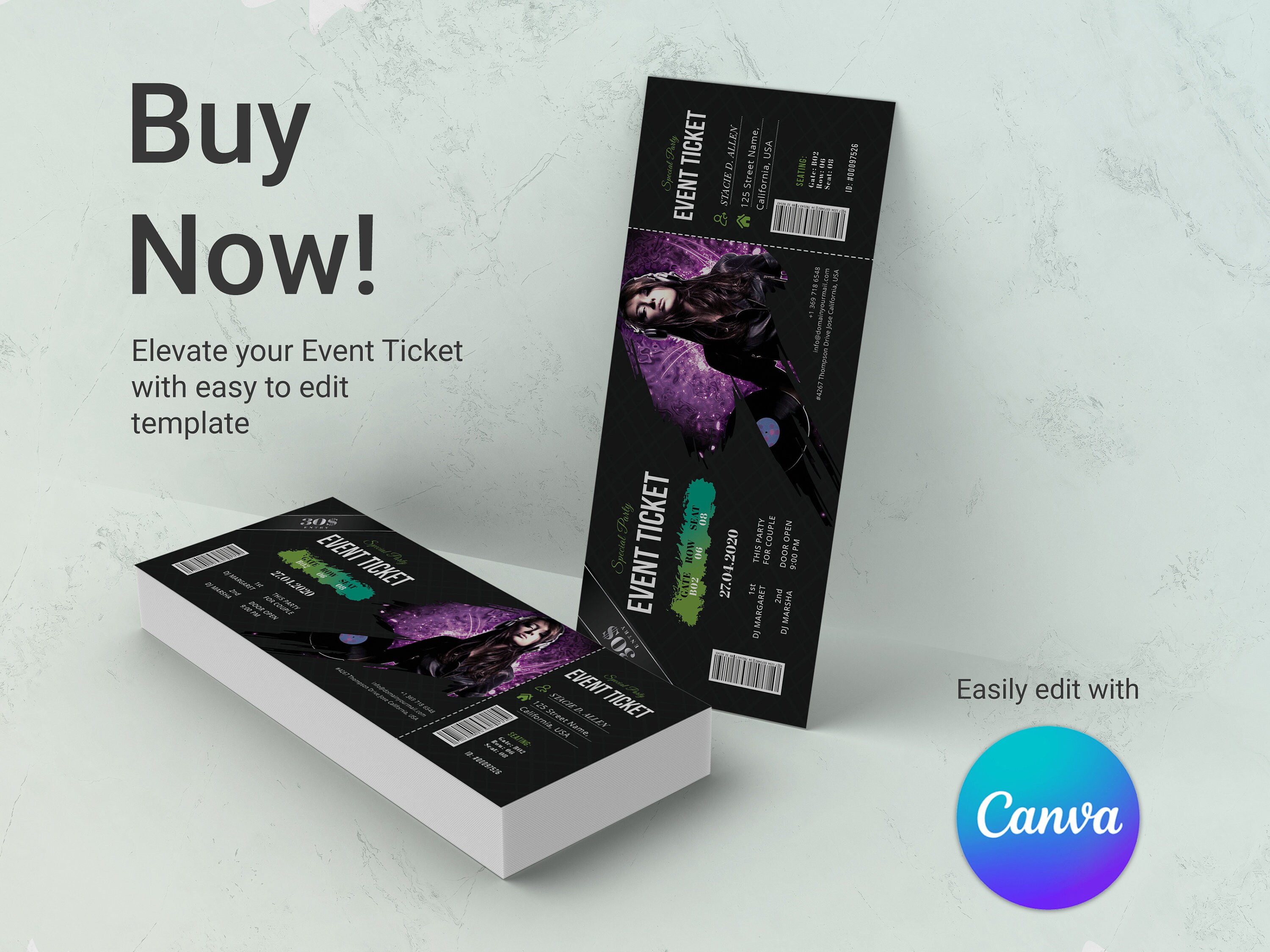 Event Ticket Printable Editable Event Tickets Event Ticket - Etsy