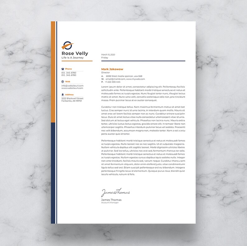 Business Letterhead Template Canva Editable Custom Company - Etsy