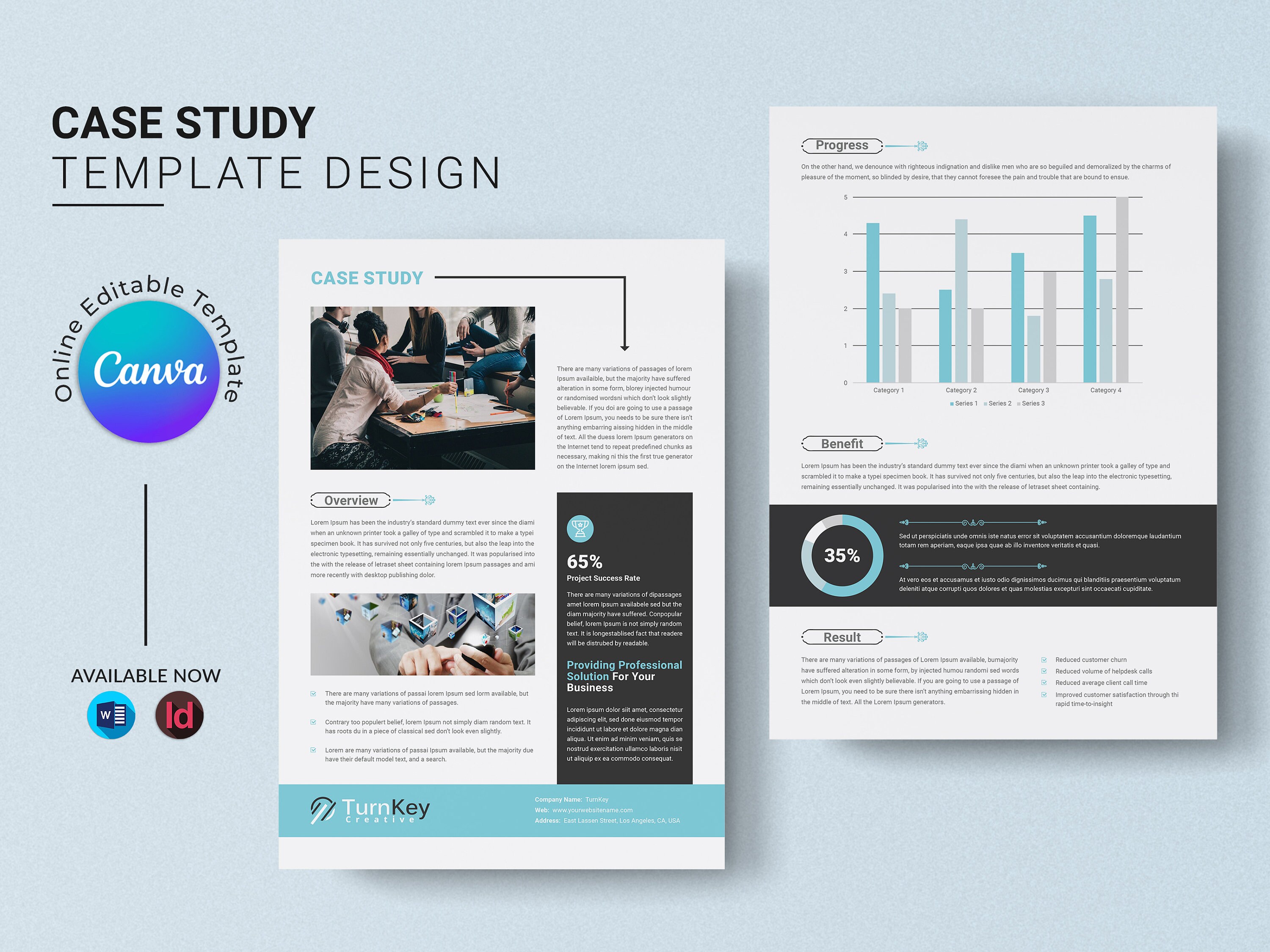 Case Study Booklet Canva Template Business Report Brief MS - Etsy