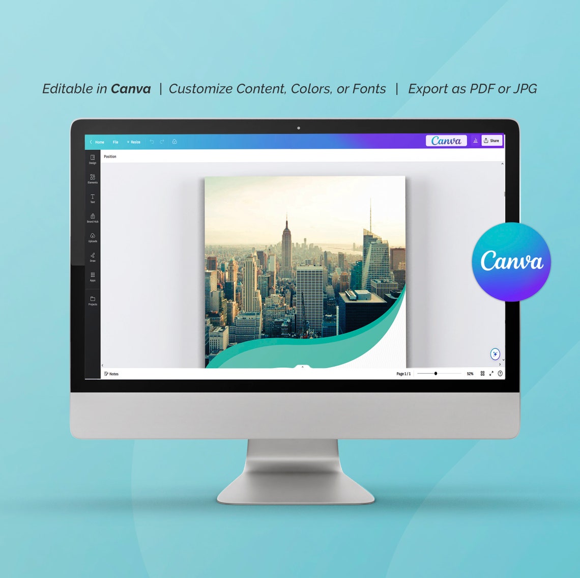 Company Profile Canva Template Business Brochure MS Word Flyer ...