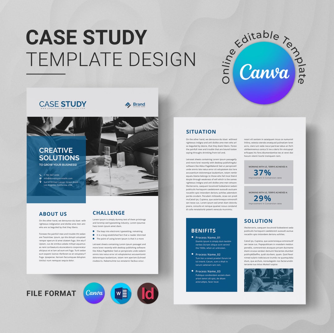 Case Study Design Canva Template | MS Word & Indesign Template ...