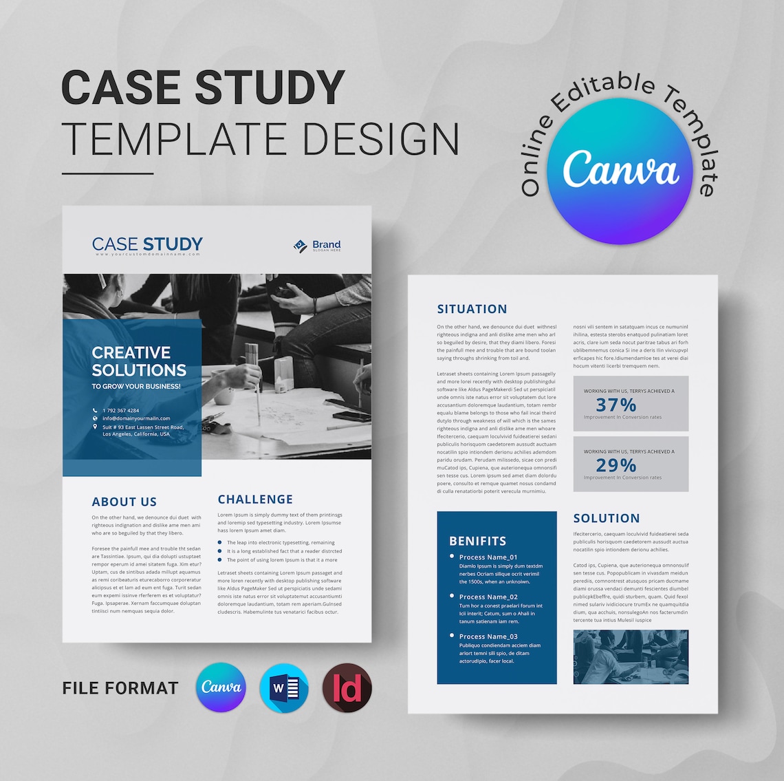 Case Study Design Canva Template | MS Word & Indesign Template ...