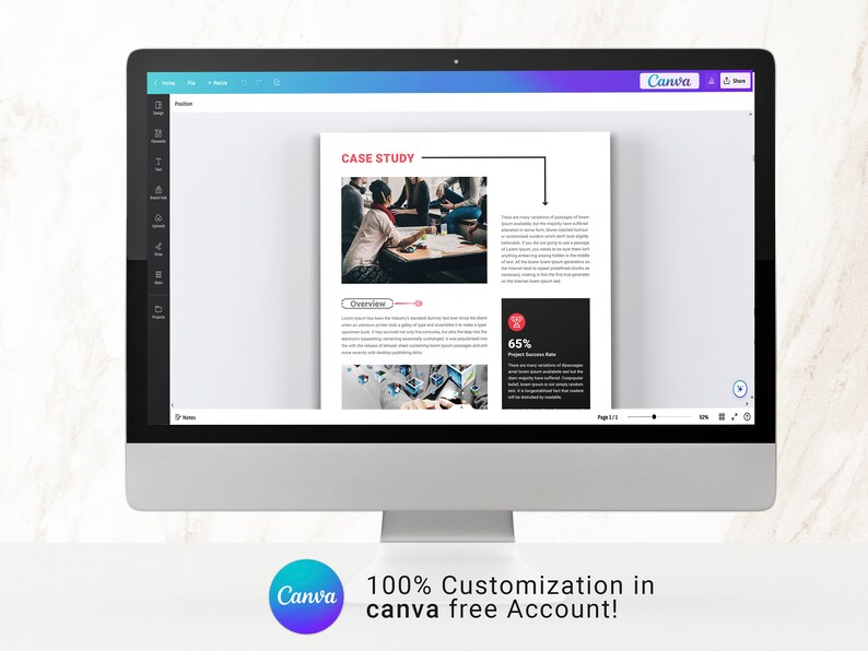 Case Study Booklet Canva Template Business Report Brief MS - Etsy