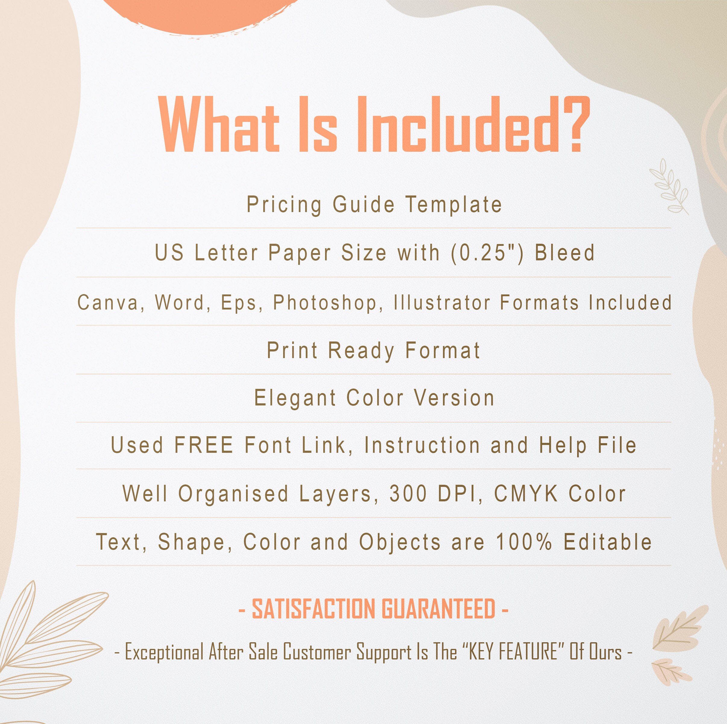 Corporate Price List Template for Canva, MS Word, Illustrator and ...