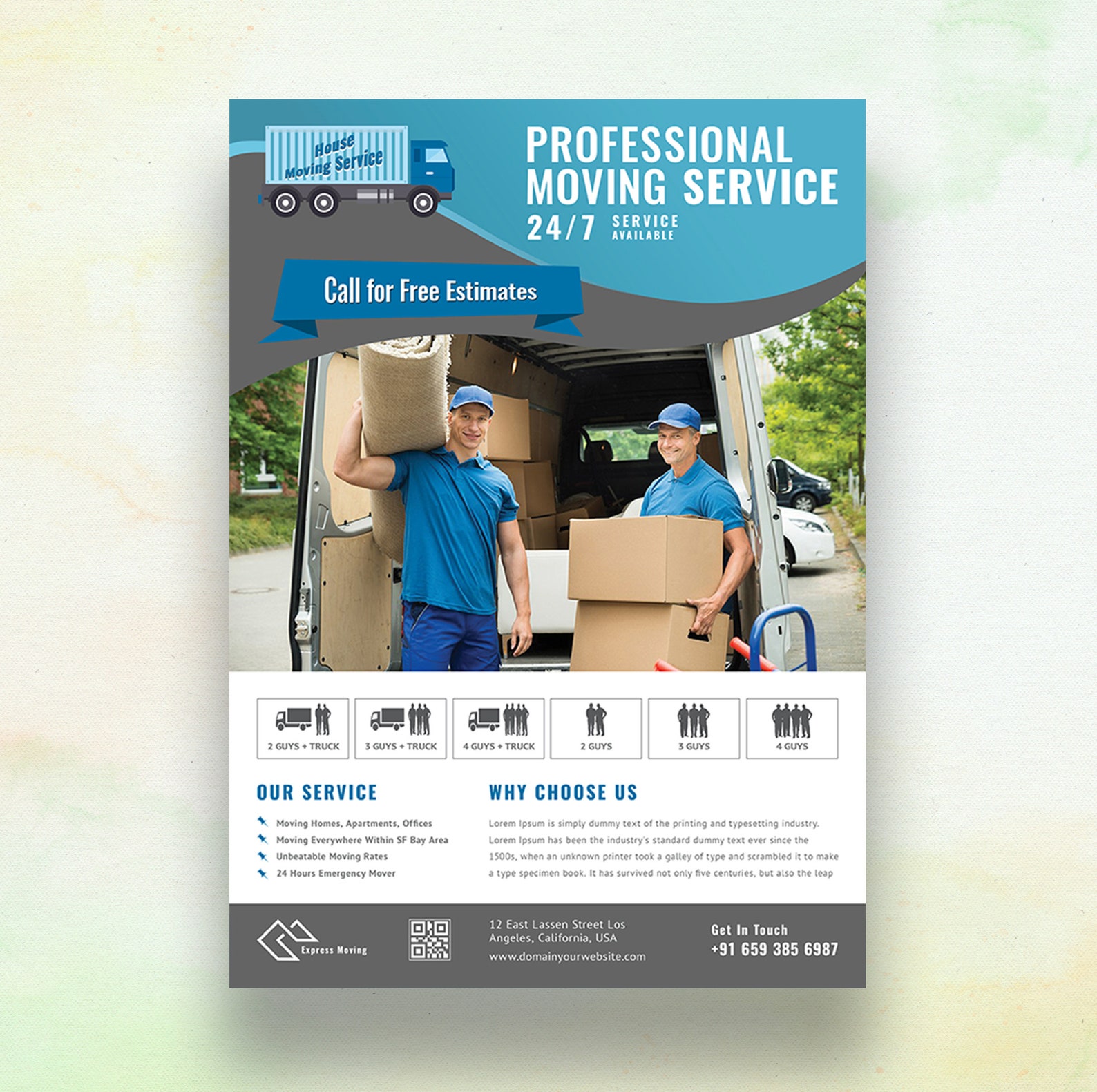 Moving Service Flyer Template, Moving Service Flyer Poster, Editable ...