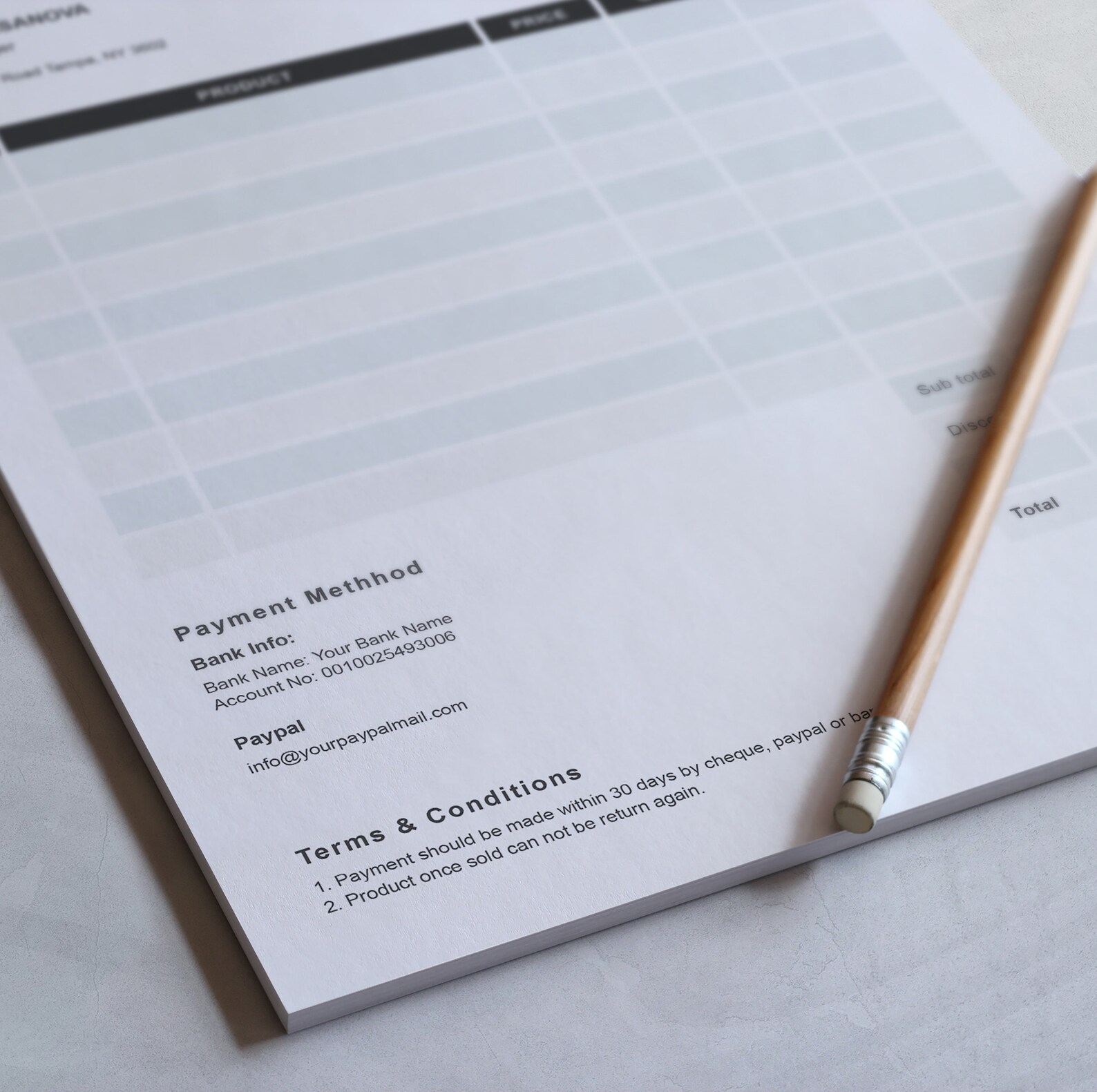 Invoice Template Canva Editable Business Cash Receipt Easily Edit MS ...