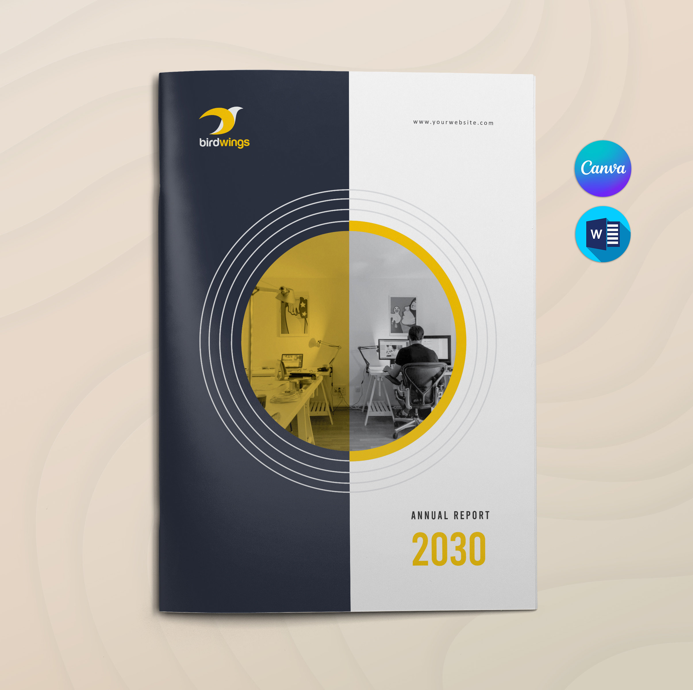 Annual Report Template Canva, 16 Page, MS Word Template, Corporate ...