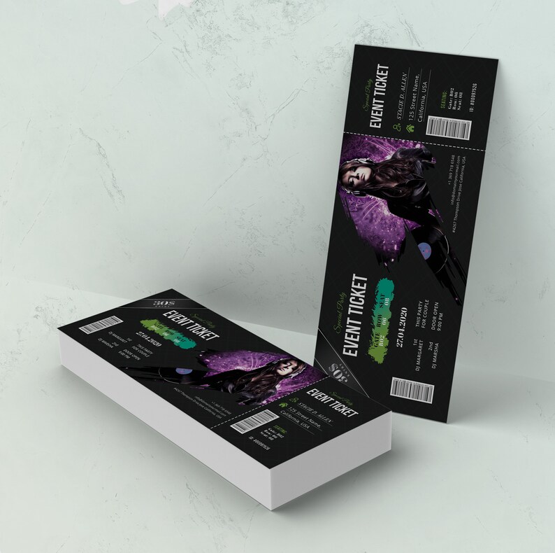 Event Ticket Printable, Editable Event Tickets, Event Ticket Template ...