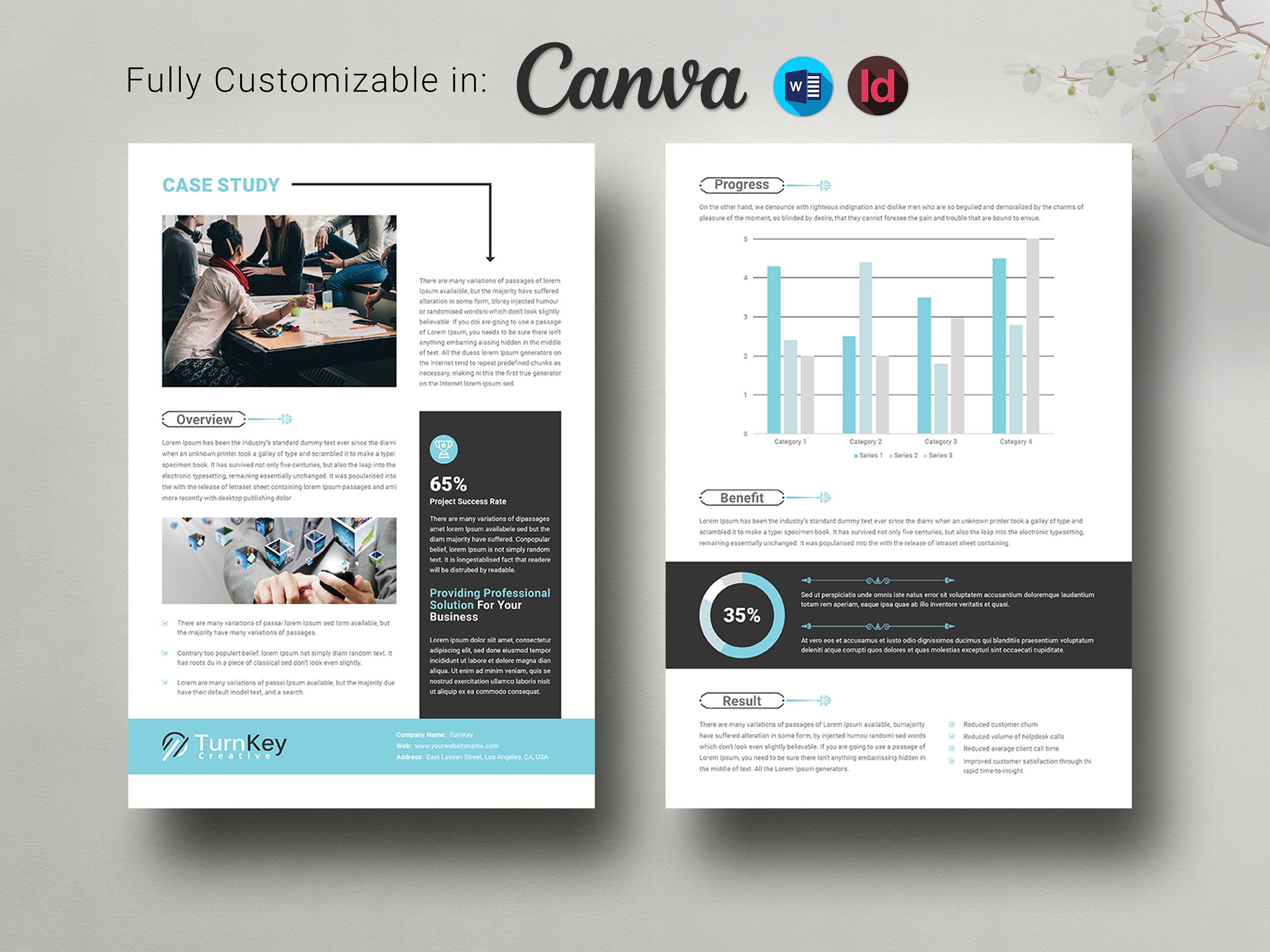 Case Study Booklet Canva Template Business Report Brief MS - Etsy