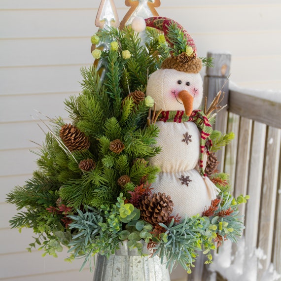 Snowman Centerpiece for Dining Table Woodland Christmas | Etsy