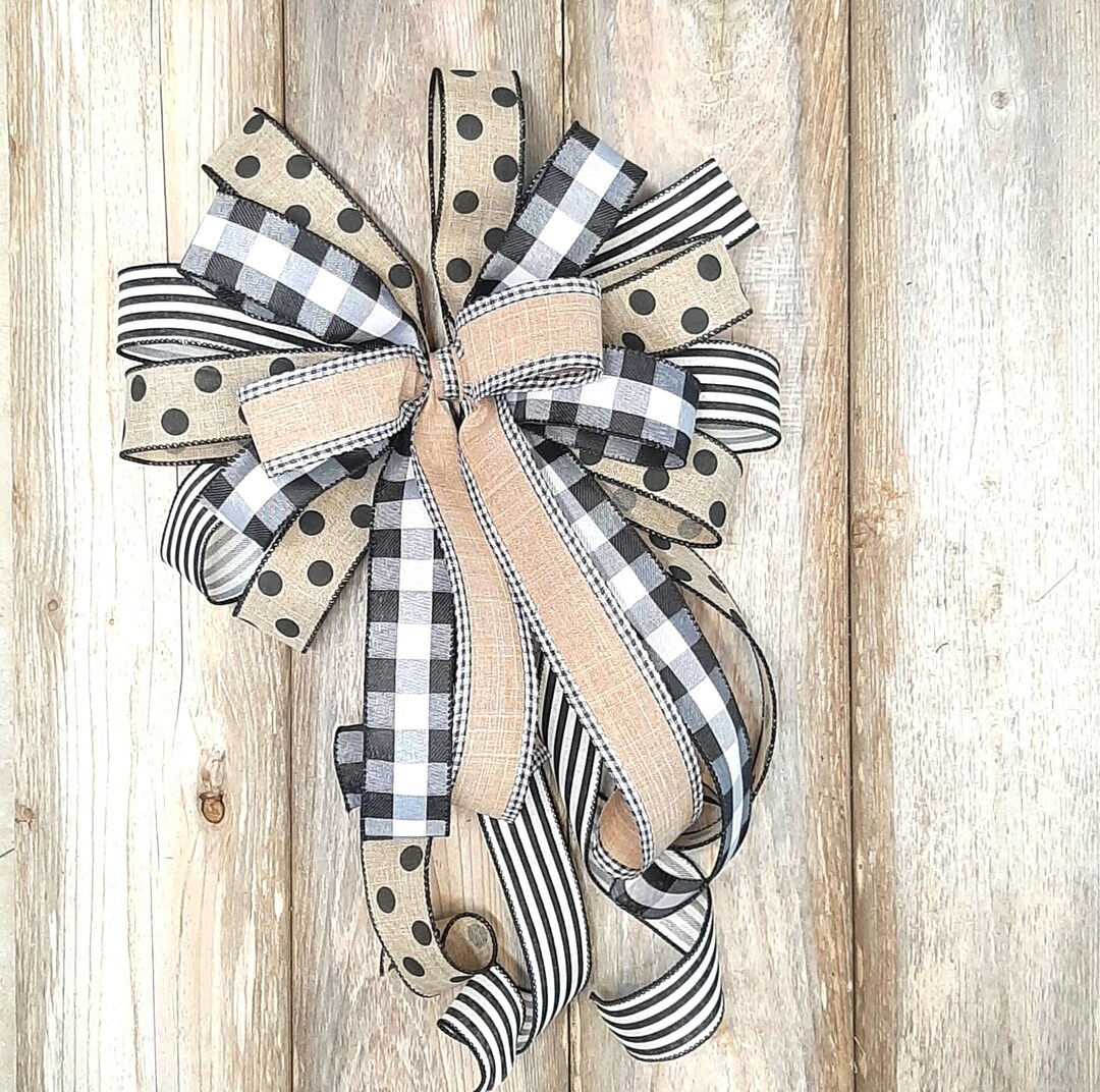 Everyday Bows for Wreaths, Farmhouse Decor, Rustic Bows, Buffalo Check ...