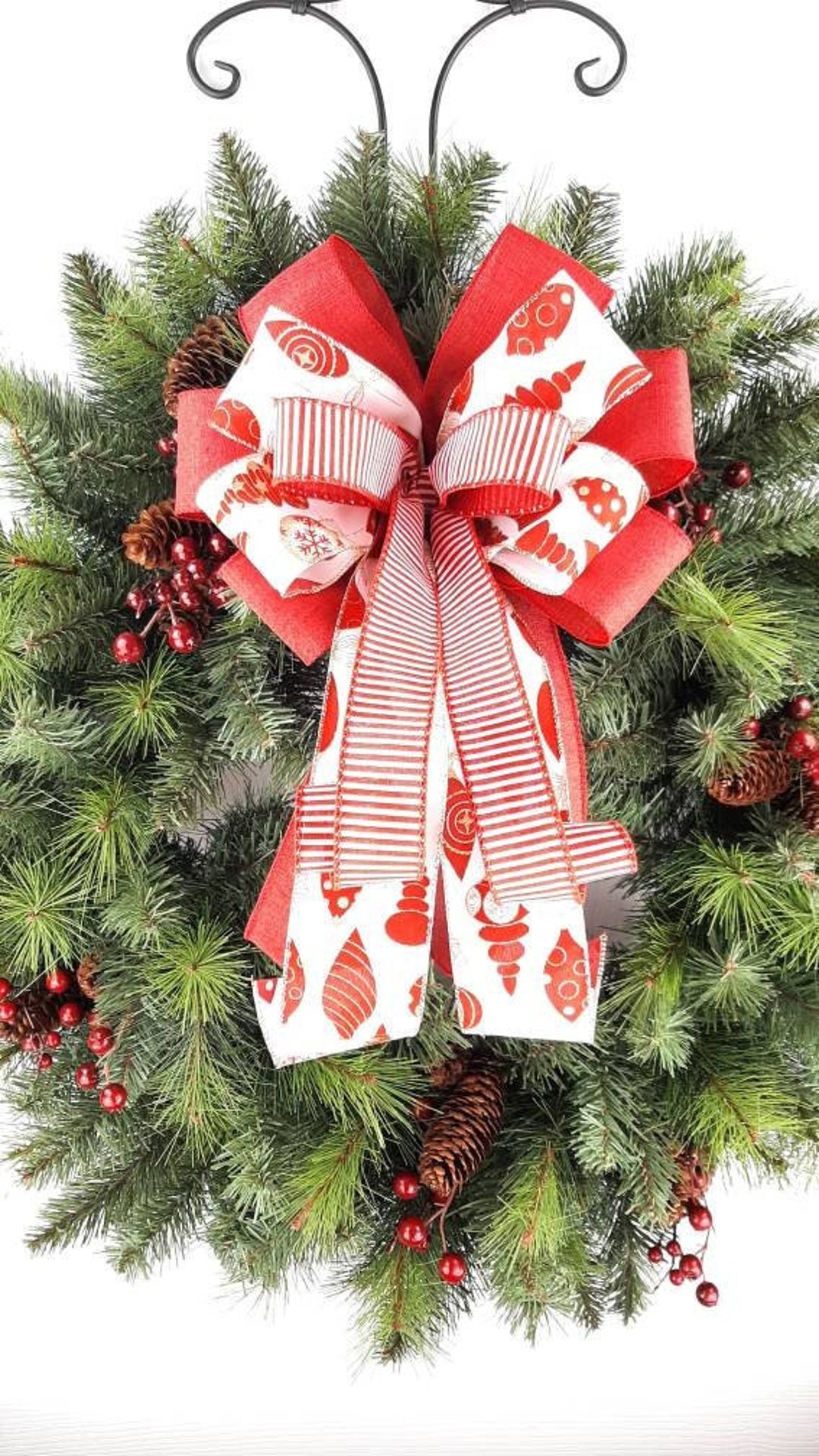 Christmas Bows, Christmas Bows for Wreath, Ribbon Bows for Wreaths, Red ...