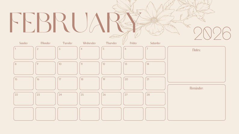 2026 Boho Calendar: Monthly Printable Planner (digital Download, Canva ...