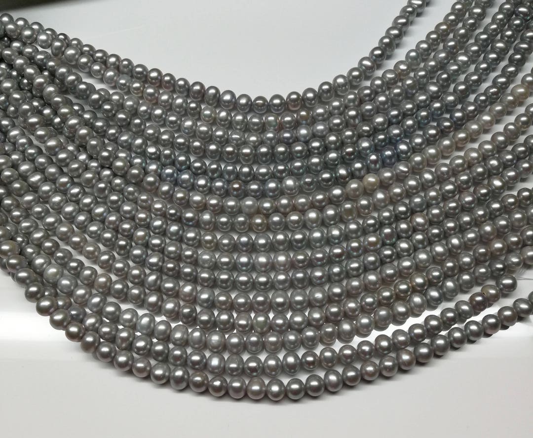 7 5 8 5 Mm Actual Size AA Dyed Grey Cultured Pearl Loose Etsy