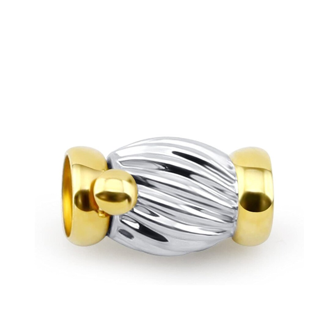 14K Solid Gold Clasp, High Ending With White Gold and Yellow Clasp, Au ...