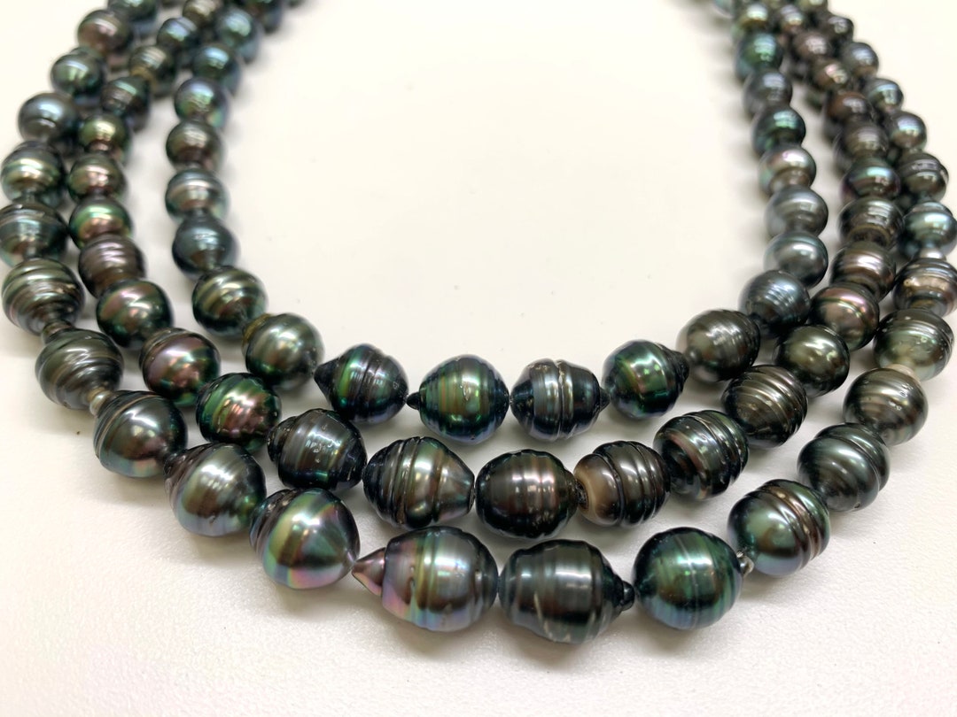 Circle Color Tahitian Pearl Necklace,7-11/12mm Circle-drop/baroque ...