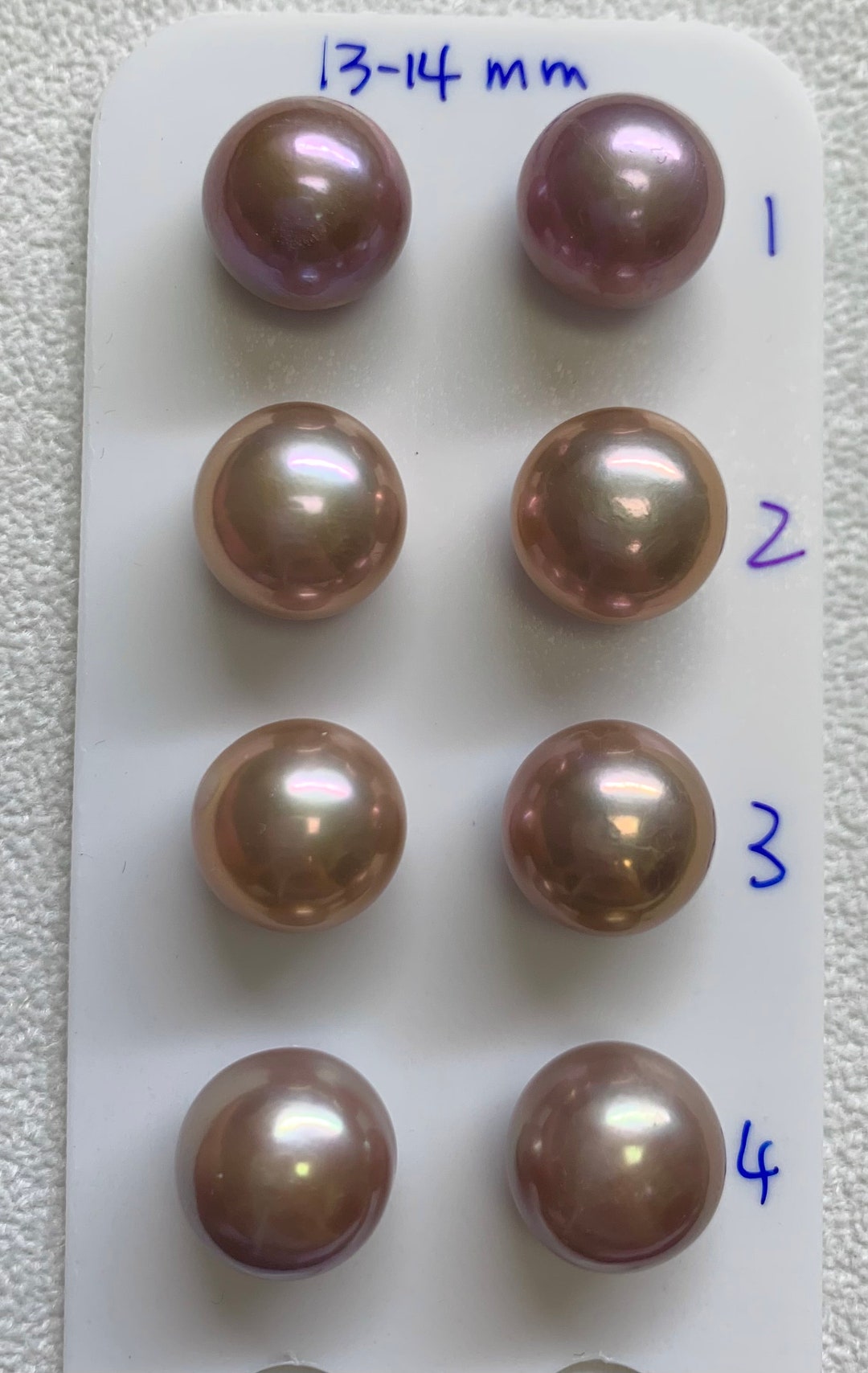 13-14 Mm AAA/AA+ Ultra Luster Edison Cultured Pearl,thick Button,face ...