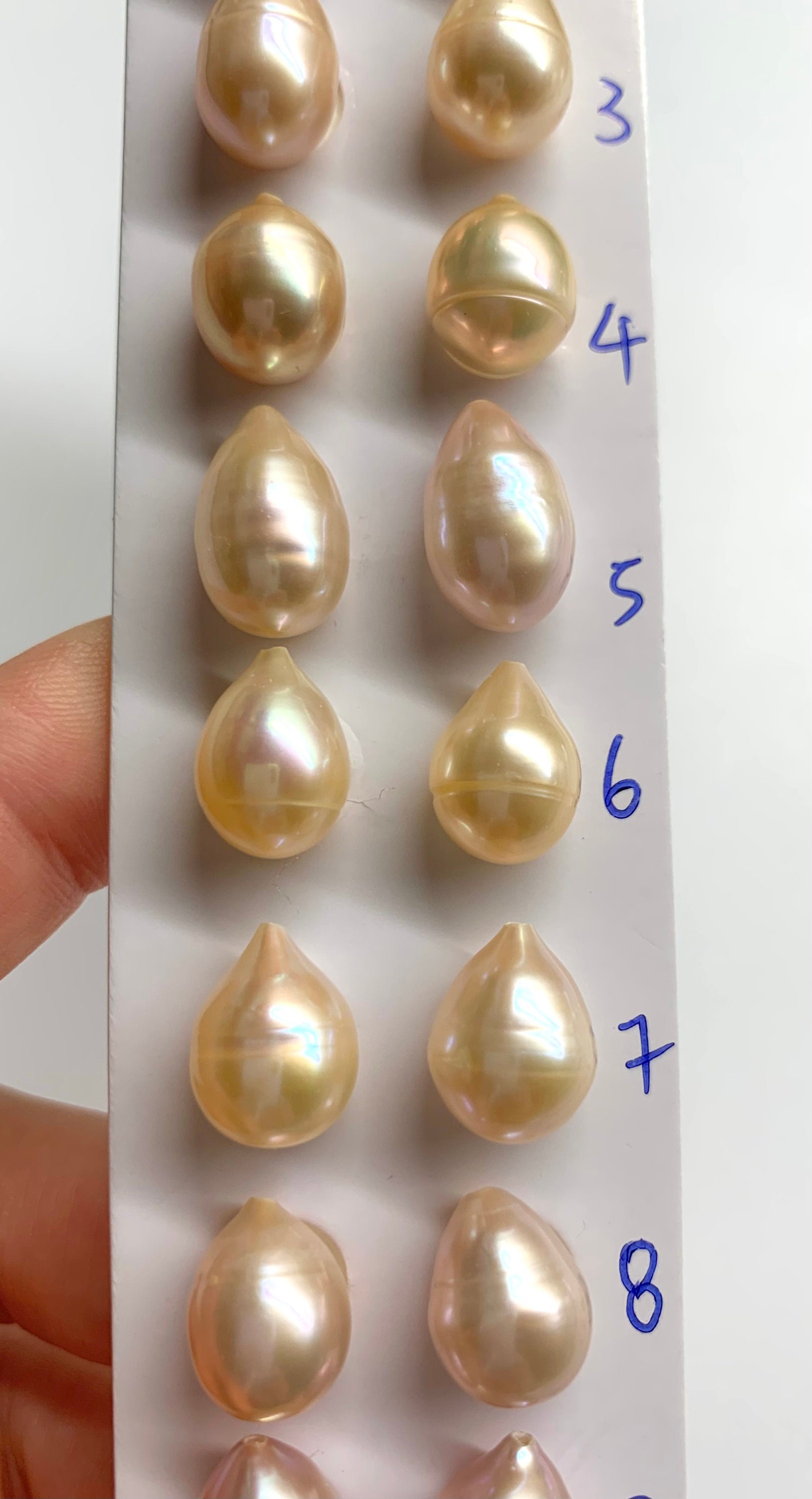 Rare Tear Drop Pearls Natural Color 9-10 Mm Freshwater - Etsy
