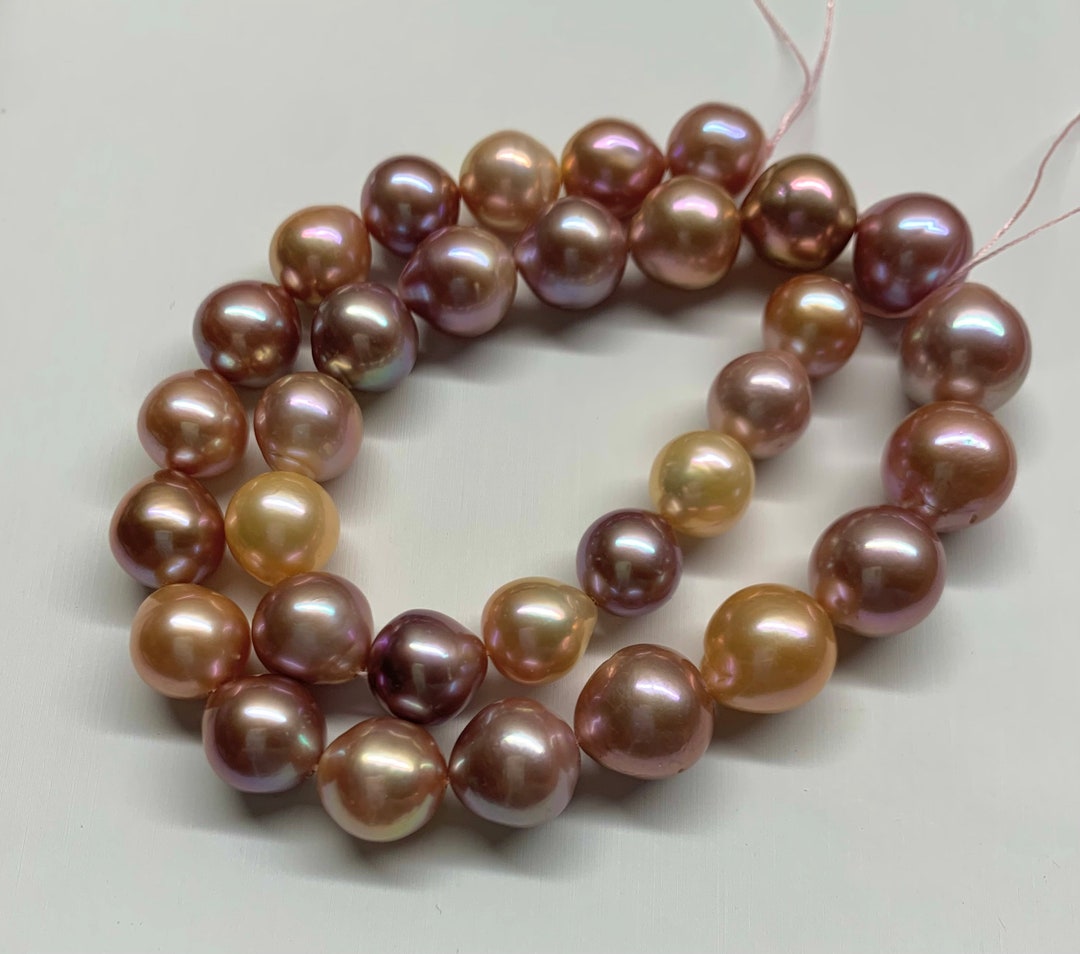 Edison Pearl, 11.0-13.7 Mm Semi Baroque Multi Color Edison Cultured ...