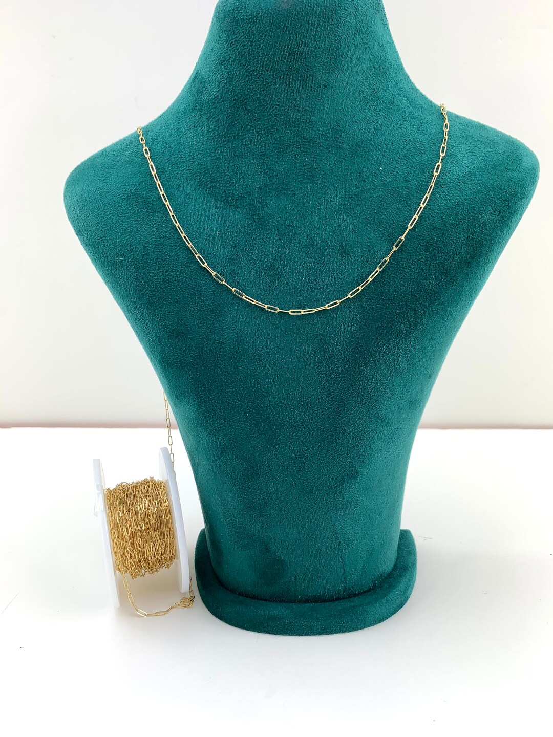 14k Gold Filled Chain, Flat Paper Clip Chain 2.0x5.5mm Bulk Jewelry ...