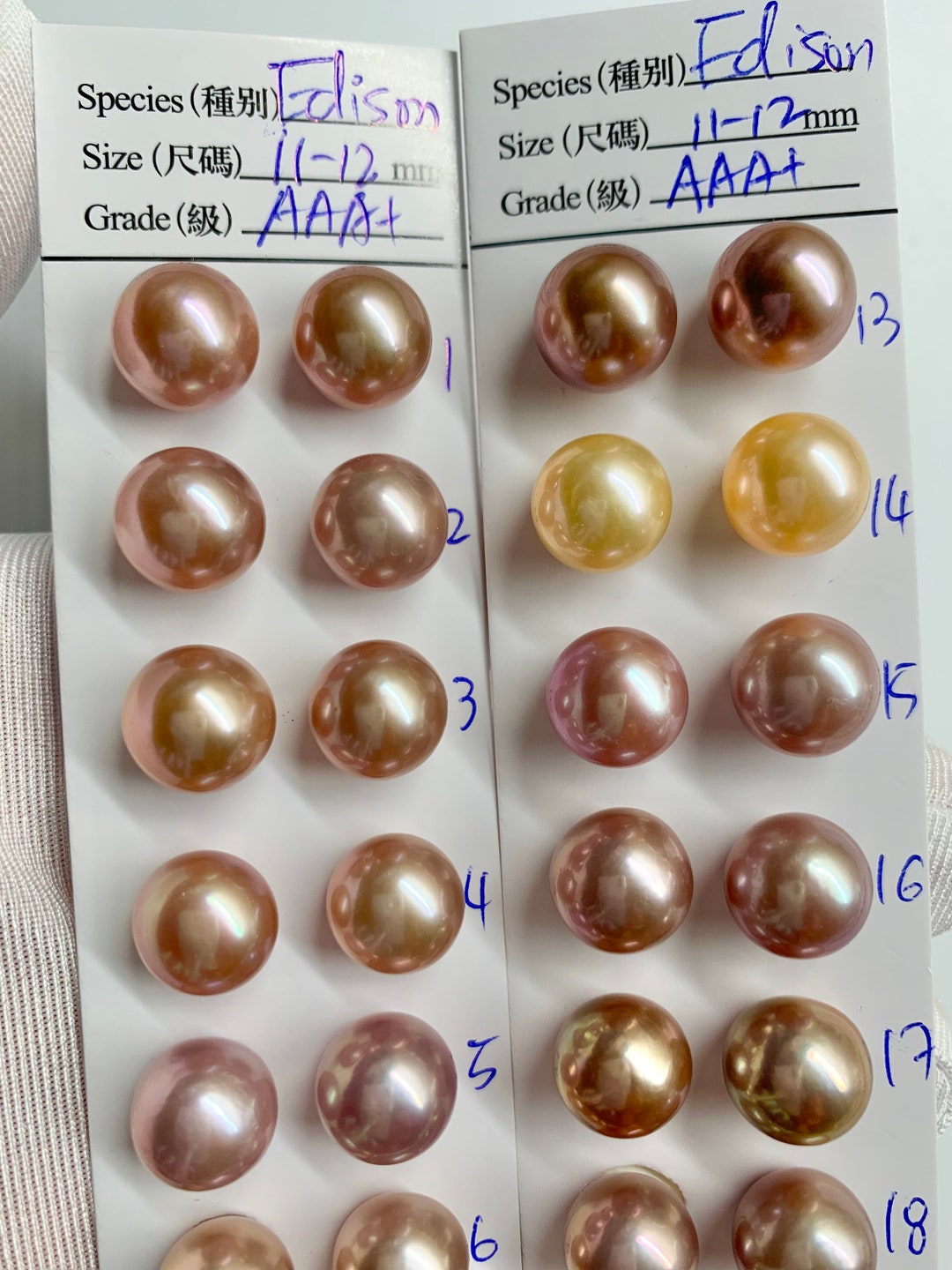 Color! Luster! 11-12 Mm AAA+ Faceup Clean, Ultra Luster Edison Cultured ...