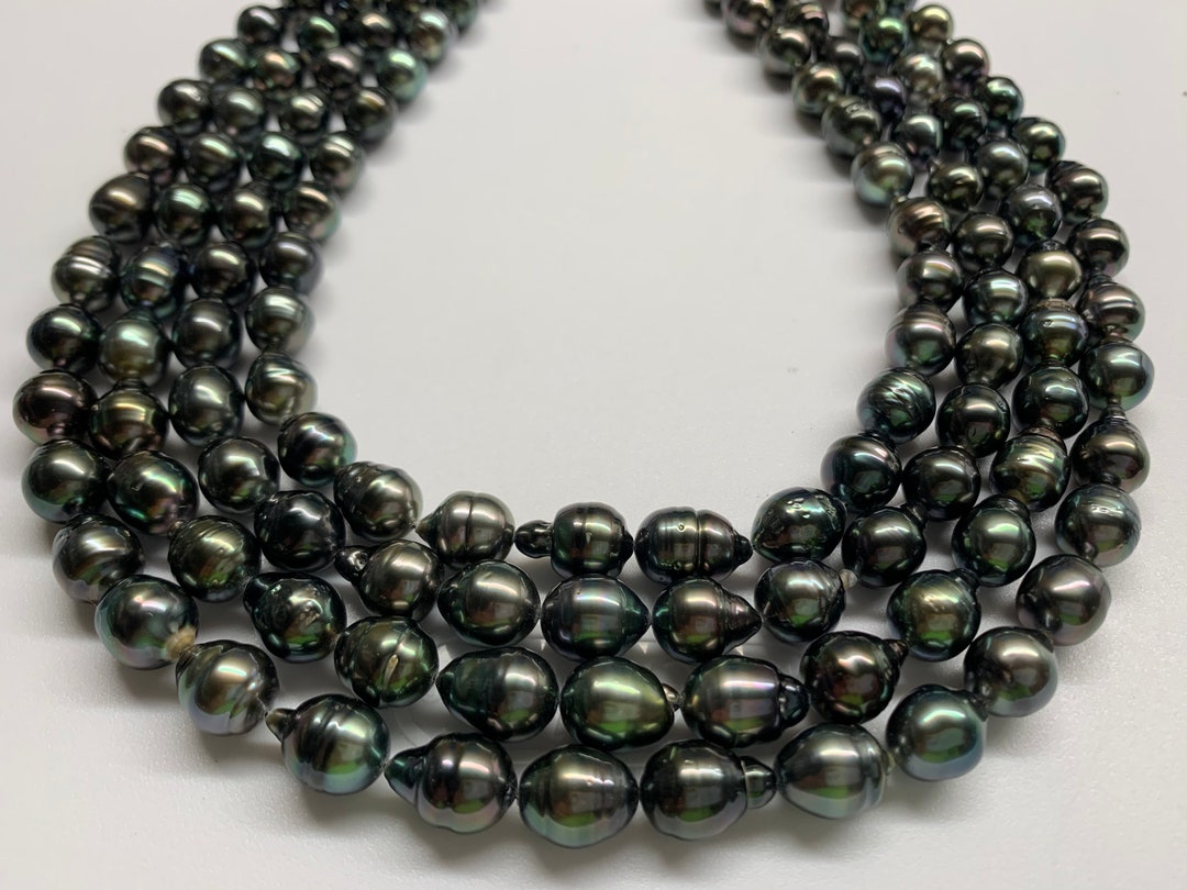 Tahitian Pearl Necklace, 7/8-10mm Circle-drop/baroque Tahitian Cultured ...