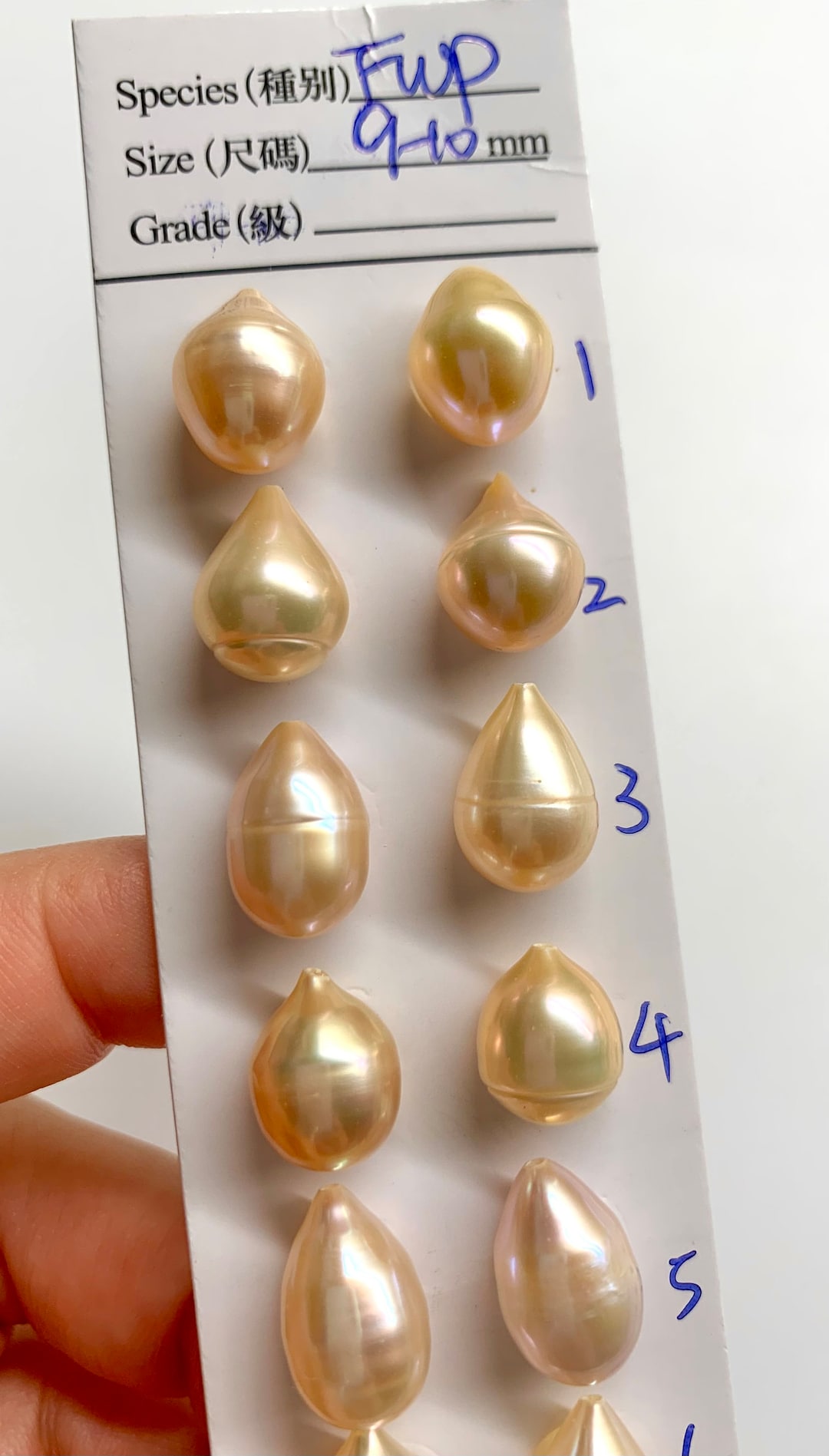 Rare Tear Drop Pearls! Natural Color! 9-10 Mm Freshwater Cultured Pearl ...