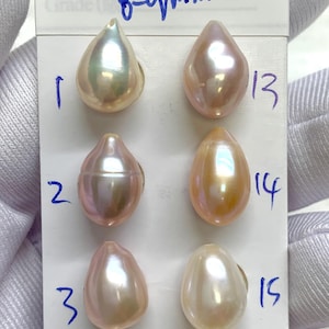 Rare Tear Drop Pearls! Natural Color! 8-9mm Freshwater Cultured Pearl ...