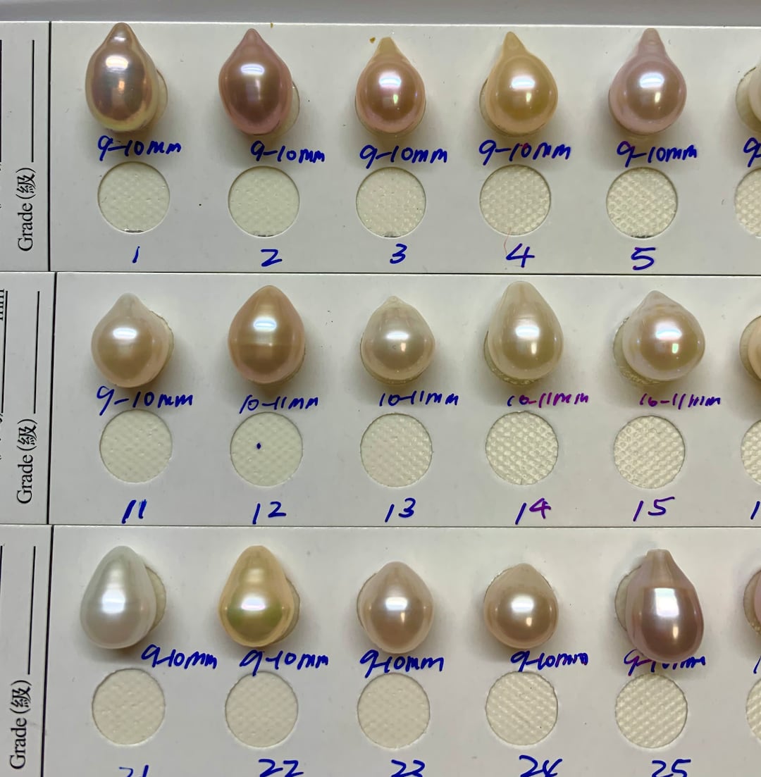 Rare Tear Drop Pearls!natural Color! 9-10-11 Mm Freshwater Cultured ...